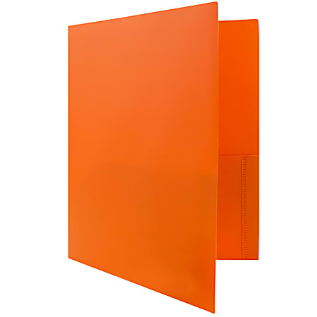 orange pocket folder plastic
