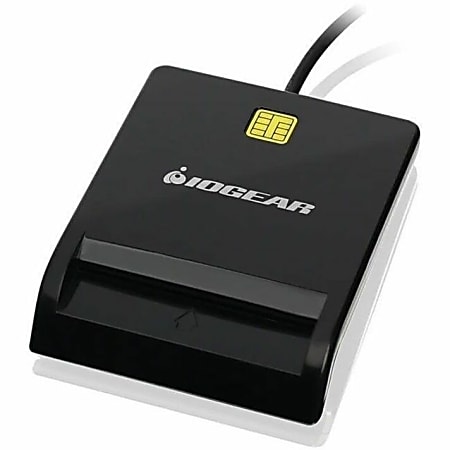 IOGEAR USB Smart Card Reader Non TAA Contact Cable USB 2.0 Black ...
