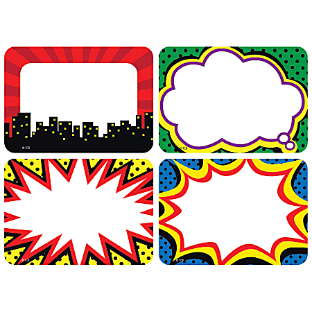 Teacher Created Materials Name Tags Superhero 2 12 H x 3 12 W 36 Name ...