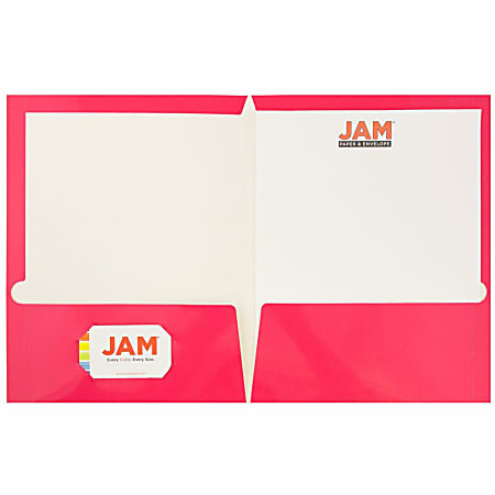 JAM Paper Glossy 2 Pocket Presentation Folders Hot Pink Pack Of 6 ...