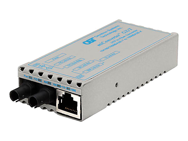 Omnitron miConverter GXT Fiber media converter GigE 10Base T 100Base TX 1000Base T 1000Base X ST ...