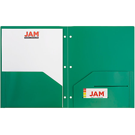 JAM Paper 3 Hole Punched 2 Pocket Plastic Presentation Folders 9 x 12 ...