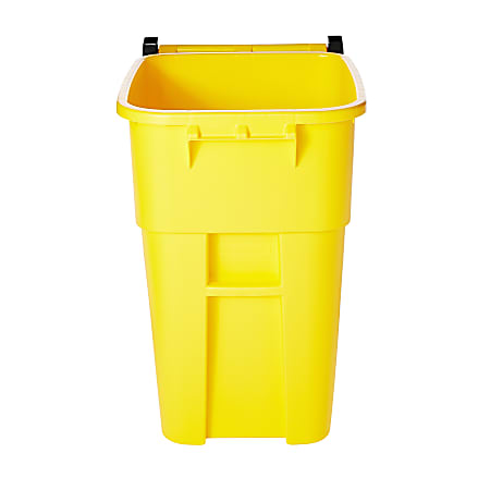 Rubbermaid Brute Square Plastic Rollout Container 50 Gallons Yellow ...