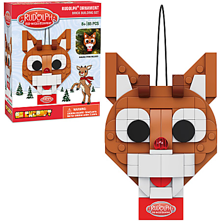 Brickcraft Rudolph The Red Nose Reindeer Ornament Brick Building Set ...