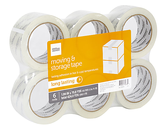 Office Depot Brand Moving Storage Packing Tape 1.89 x 70.8 Yd Crystal ...