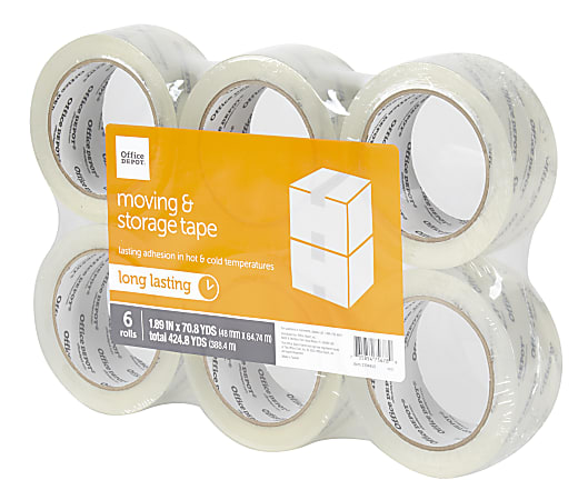 Office Depot Brand Moving Storage Packing Tape 1.89 x 70.8 Yd Crystal ...