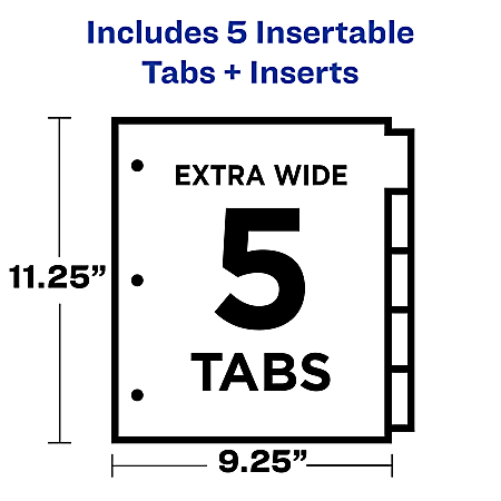 Avery Big Tab Insertable Two Tone 2 Pocket Plastic Dividers 5 Tab ...