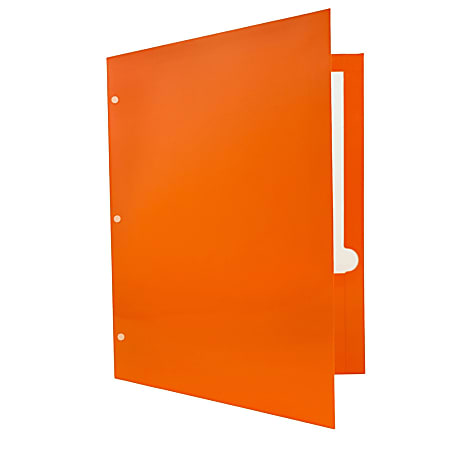JAM Paper Glossy 3 Hole Punched 2 Pocket Presentation Folders Orange ...