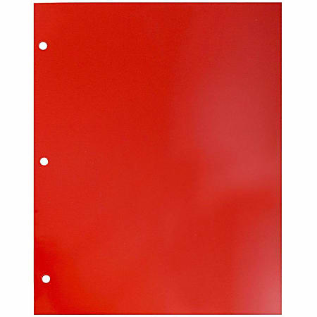 JAM Paper Glossy 3 Hole Punched 2 Pocket Presentation Folders Red Pack ...