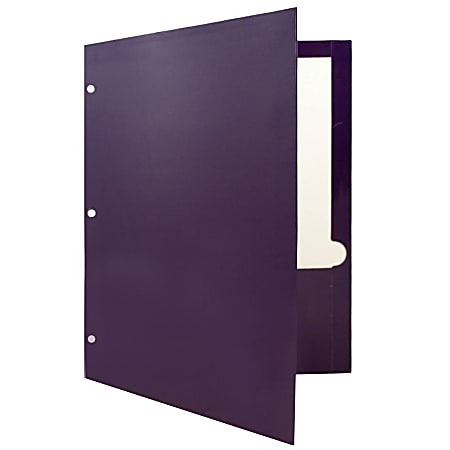 JAM Paper Glossy 3 Hole Punched 2 Pocket Presentation Folders Purple ...