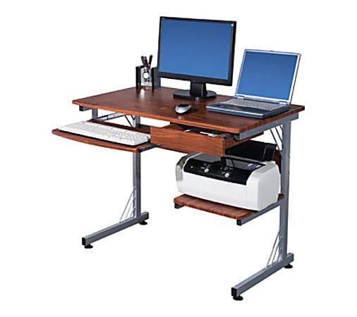 Sharper Image Computer Workstation Mahogany - Office Depot