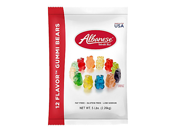 Albanese Confectionery Gourmet Gummy Bears Assorted Flavors 5 Lb Bag ...