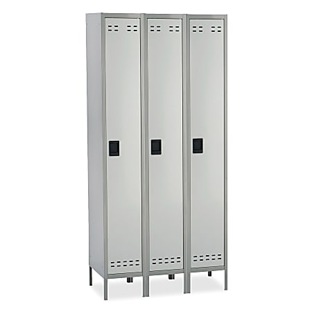 Safco Single Tier Two Tone 3 Column Locker With Legs 78 H x 54 W x 12 D ...