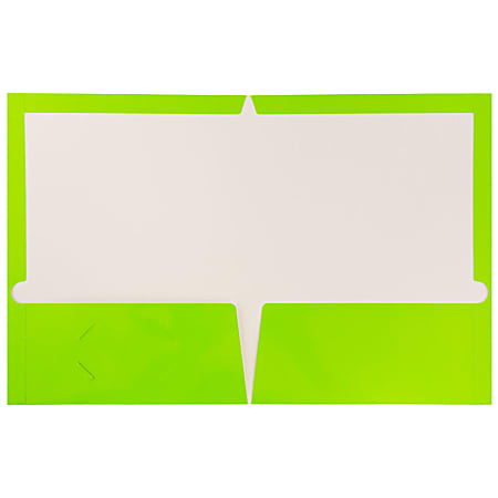 JAM Paper Glossy 2 Pocket Presentation Folders Lime Green Pack of 6 ...