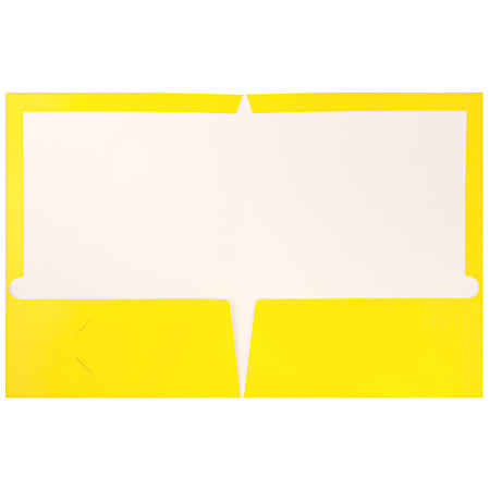 JAM Paper Glossy 2 Pocket Presentation Folders Yellow Pack of 6 ...