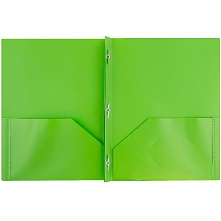 JAM Paper Plastic 2 Pocket POP Folders with Metal Prongs Fastener ...