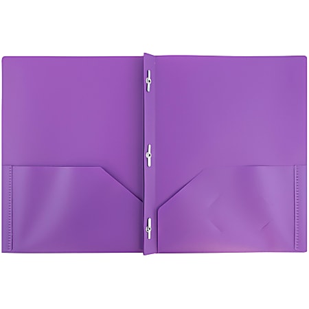 JAM Paper Plastic 2 Pocket POP Folders with Metal Prongs Fastener ...