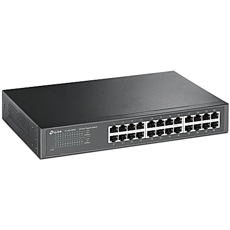 TP LINK 24 Port Gigabit DesktopRackmount Switch TL SG1024D - Office Depot