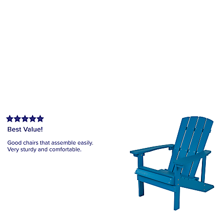 Flash Furniture Charlestown All Weather Adirondack Chair Blue - Office ...