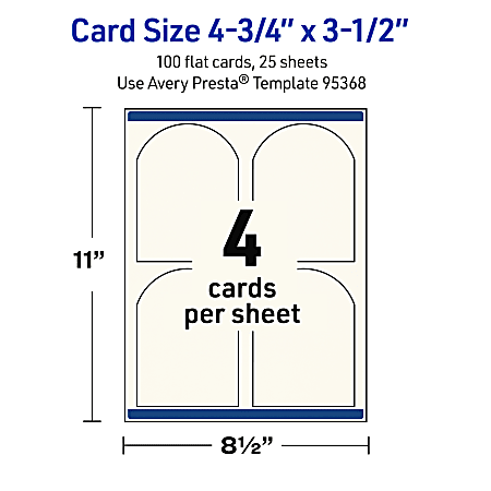Avery Print To The Edge Flat Cards With Sure Feed Technology 4 34 x3 12 ...
