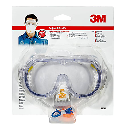 3M Project Safety Kit With Respirator Earplugs And Safety Goggles ...