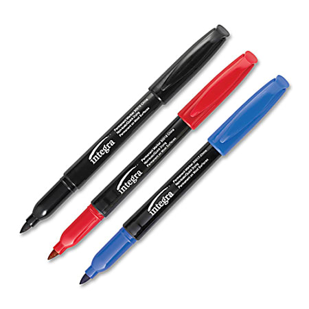 Integra Permanent Fine Point Markers Fine Marker Point Black 12 Dozen ...