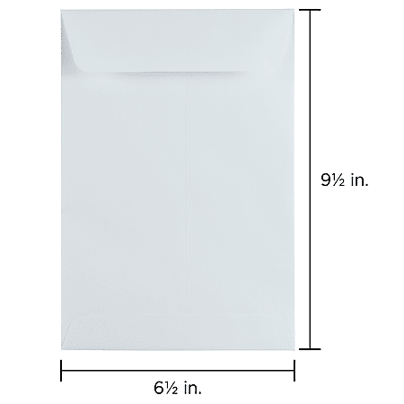 JAM Paper Open End 6 12 x 9 12 Catalog Envelopes Gummed Seal White Pack ...