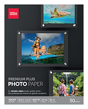 Office Depot Brand Premium Plus Photo Paper Matte Double Sided Letter ...