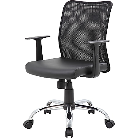 Boss Office Products Budget MeshVinyl Mid Back Task Chair With Arms ...