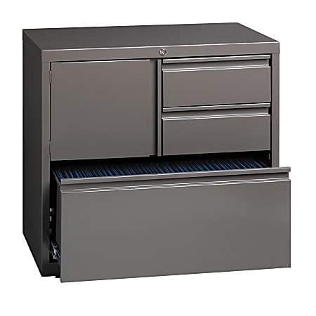 WorkPro 30 W Lateral 2 Drawer File Cabinet With Storage Metal Dark Clay ...
