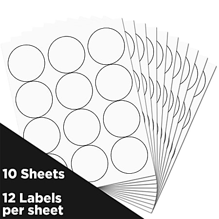 JAM Paper Circle Label Sticker Seals 2 12 White Pack Of 120 - Office Depot