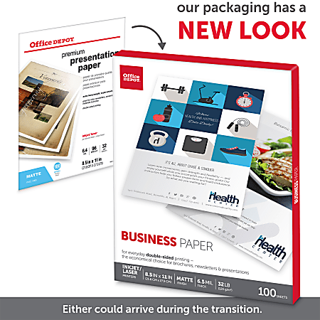 Office Depot Brand Business Paper Matte Letter Size White Pack Of 100 ...