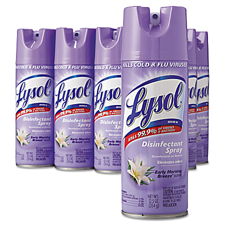 Lysol Disinfectant Spray Early Morning Breeze Scent 12.5 Oz Bottle Case ...