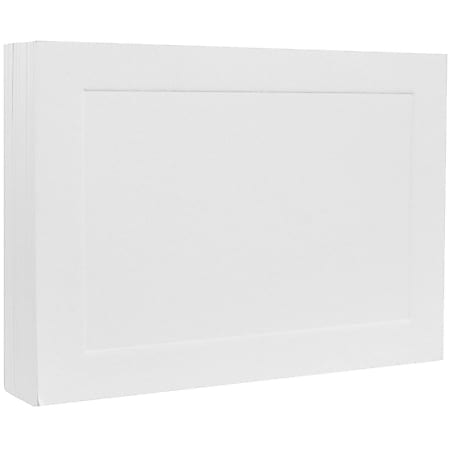 JAM Paper Blank Cards 3 12 x 4 78 With Panel Border White Pack Of 100 ...
