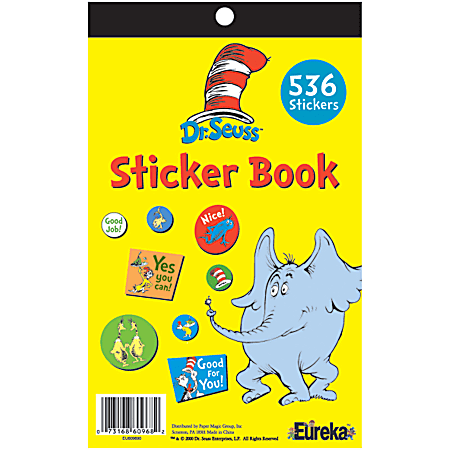 Eureka Sticker Books Dr. Seuss 536 Stickers Per Book Pack Of 3 Books ...
