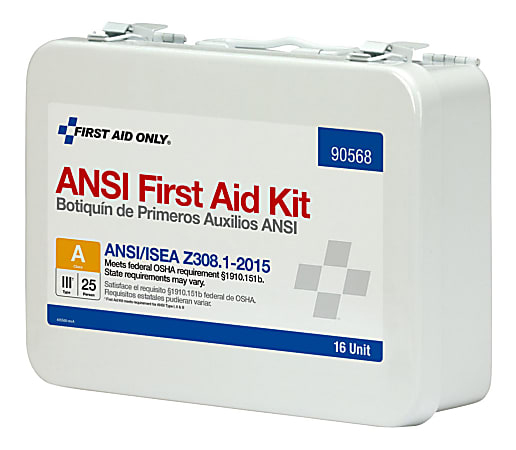 First Aid Only Metal Weatherproof First Aid Kit White 82 Pieces ...