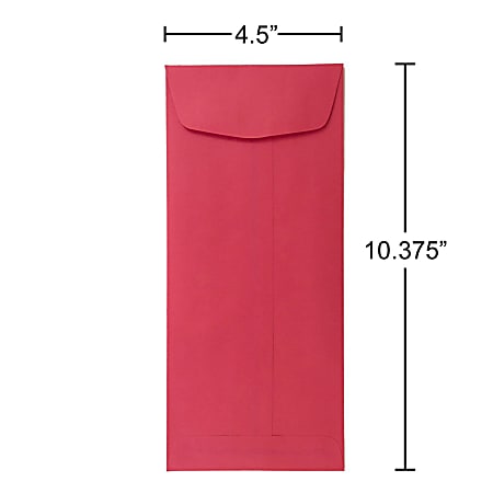 JAM Paper Policy Envelopes 11 Gummed Seal 30percent Recycled Red Pack ...