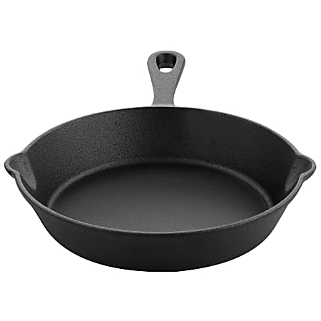 MegaChef 8 Round Cast Iron Frying Pan Black - Office Depot