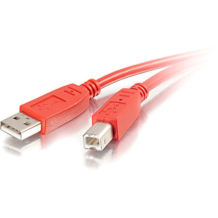 C2G 3m USB 2.0 AB Cable Red Type A Male USB Type B Male USB 9.84ft Red ...