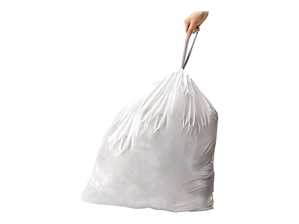 simplehuman Custom Fit 1.18 mil Can Liners Code X 21Gal80L White Bulk ...