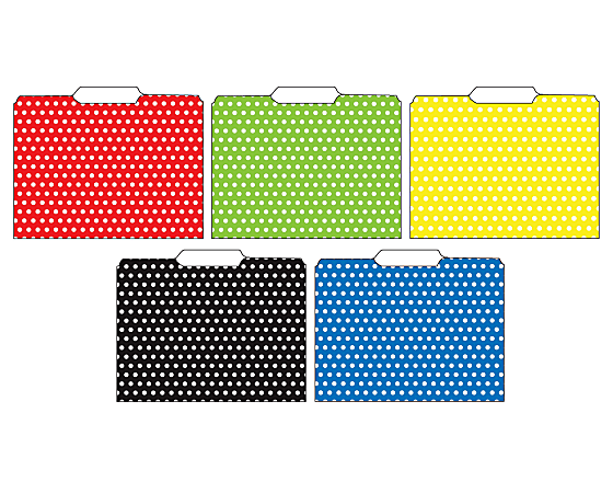 Top Notch Teacher Products File Folders 8 12 x 11 Polka Dots 3 Packs Of ...