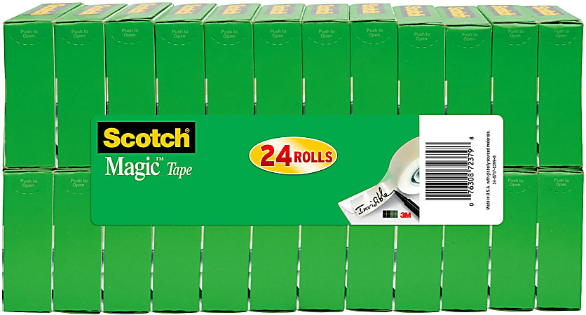 Scotch Magic Tape Invisible 34 in x 800 in 24 Tape Rolls Clear Home ...