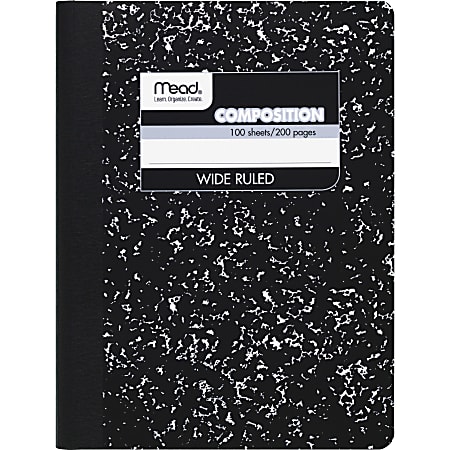 Composition Book, 7-1/2" x 9-3/4", Wide-Rule, 100 Sheets