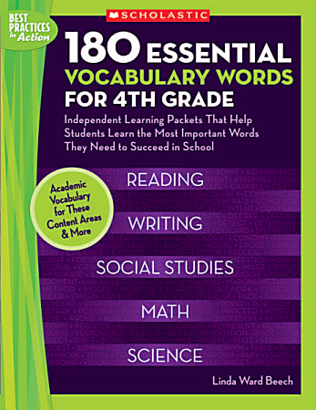 Scholastic 180 Essential Vocabulary Words Grade 4 - Office Depot