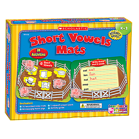 Scholastic Short Vowels Mats - Office Depot