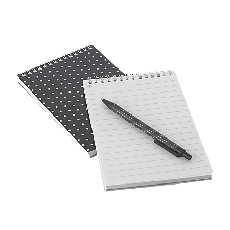 See Jane Work Spiral Notebook Flip Top 5 x 7 Wide Ruled 80 Sheets Black ...