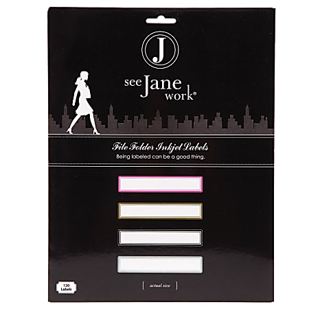 See Jane Work Permanent Self Adhesive Labels 36207 File Folder Assorted ...