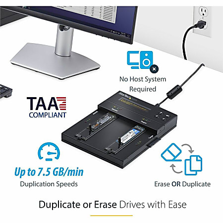 StarTech.com Standalone M.2 NVMe Duplicator and Eraser External SSDHDD ...