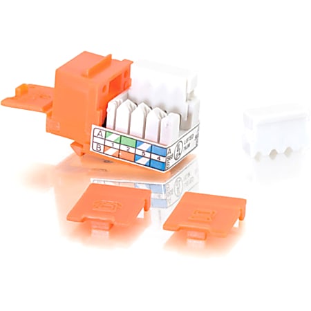 C2G 90 Cat5E RJ45 UTP Keystone Jack Orange RJ 45 110 punchdown - Office ...