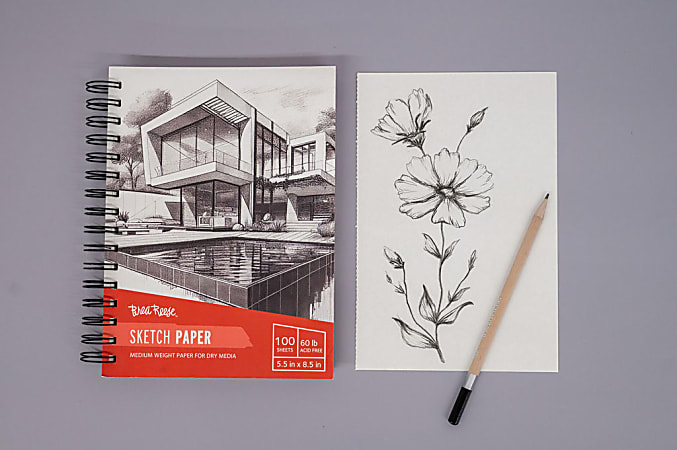 Brea Reese Sketch Paper Pad 5 12 x 8 12 100 Sheets White - Office Depot